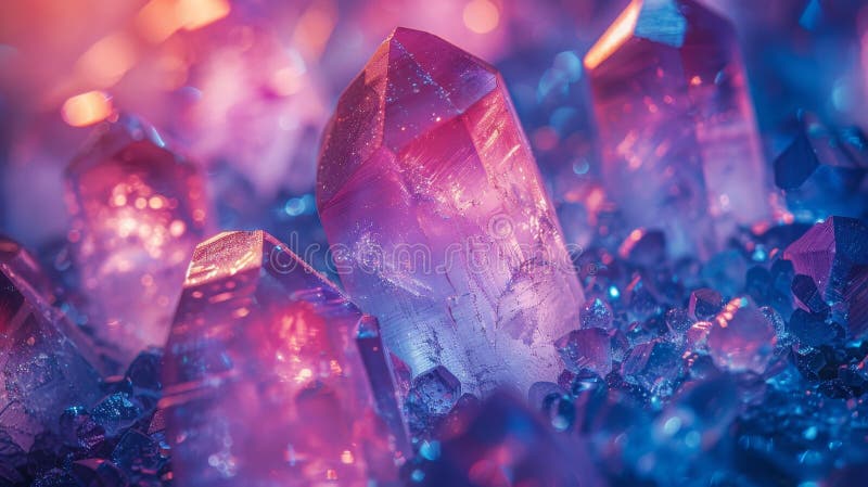 Vibrant Crystal Close-up in Magical Lighting - Generative Ai Stock ...