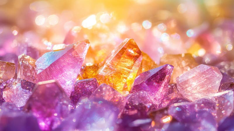 Vibrant Crystal Clusters Sparkling in Sunlight Stock Image - Image of ...