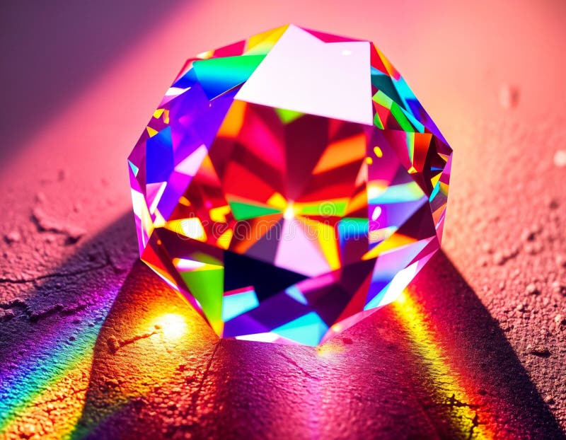 Vibrant Crystal Prism Reflecting a Spectrum of Colors Stock ...