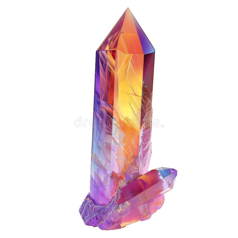 Vibrant Crystal Tower on Transparent Background Stock Image ...