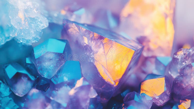 Vibrant Crystalline Formations Showcasing Colorful Reflections Stock ...