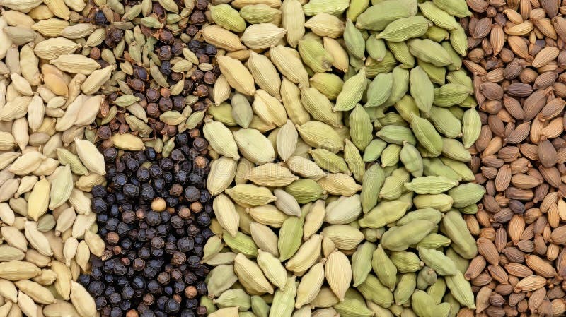 A Vibrant Culinary Collection: Assortment of Spices and Seeds Stock ...
