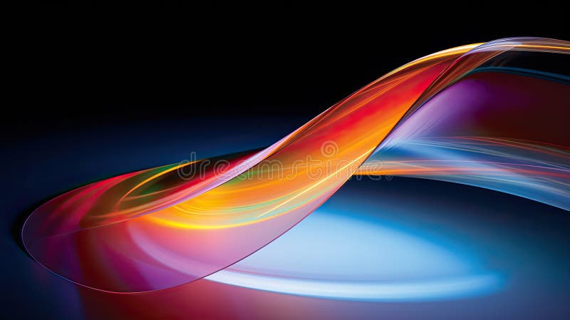 Vibrant curved light rays stock illustration. Illustration of refract ...