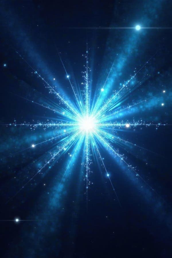 Vibrant Cyan Starburst, Radiating Energy, Glowing Core, Intense ...