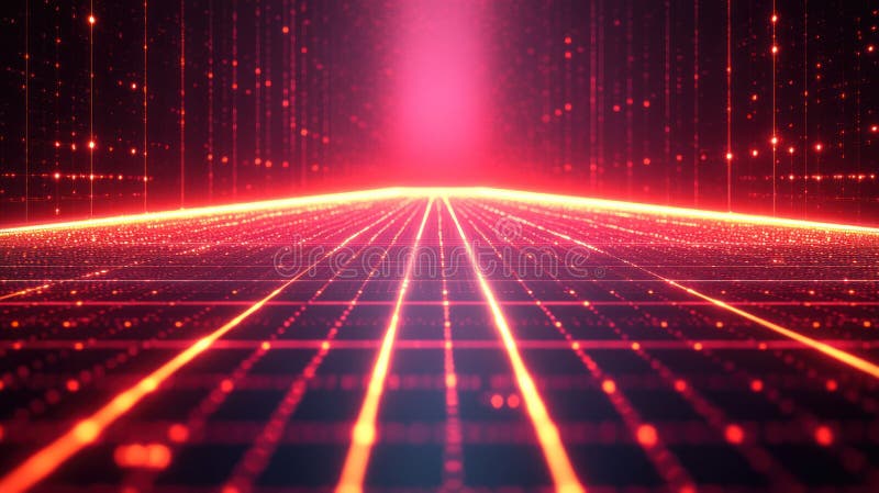 Vibrant Cyber Inspired Visual Featuring Glowing Data Particles and ...