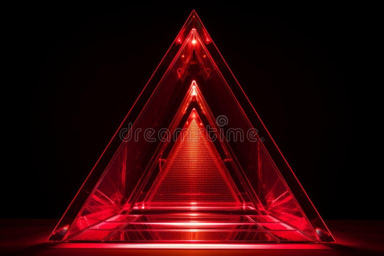Vibrant Cyber Pyramid Red Fire. Generate Ai Stock Photo - Image of ...