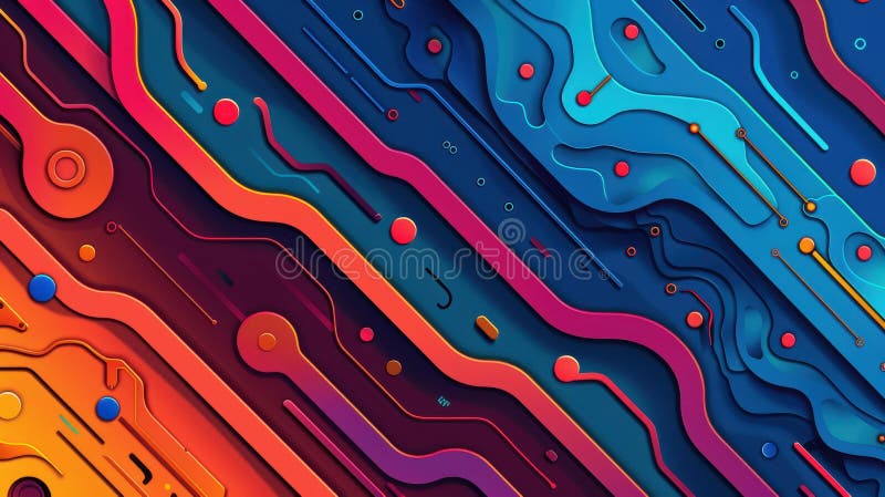 Vibrant Cyberpunk Pattern with Neon Lights and Futuristic Elements for ...