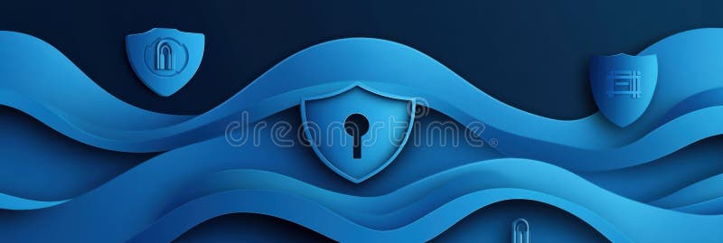 Vibrant Cybersecurity Background in Paper Art Style with Layered Locks ...