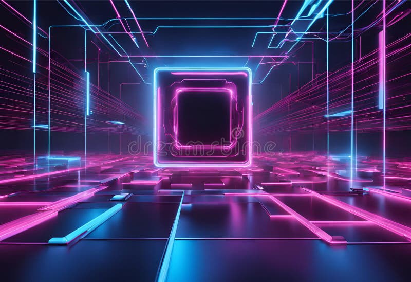 Vibrant Cyberspace: Neon Metaverse Symphony Stock Illustration ...