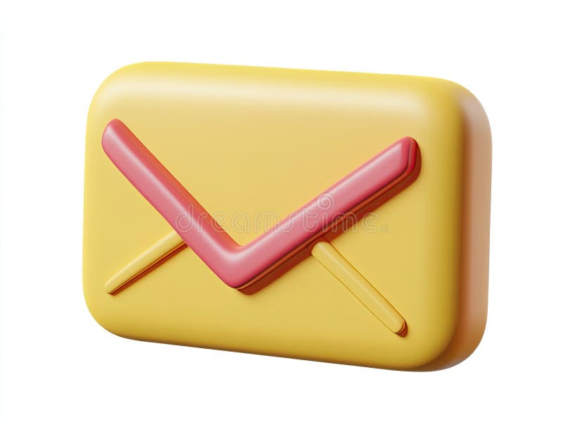 Vibrant 3D Animated Email Envelope Icon in Cartoon Style Rendering ...
