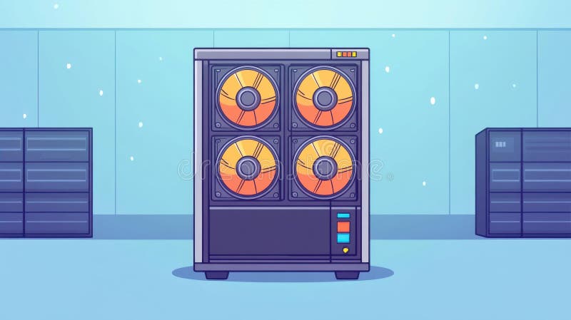 A Vibrant D Animation of a Hightech Supercomputer Case, Featuring ...