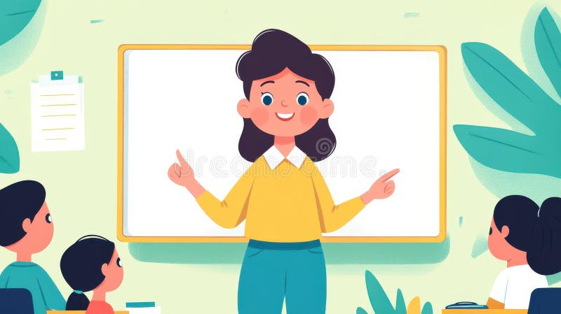 A Vibrant D Animation Showcases a High School Teacher Engaging Students ...