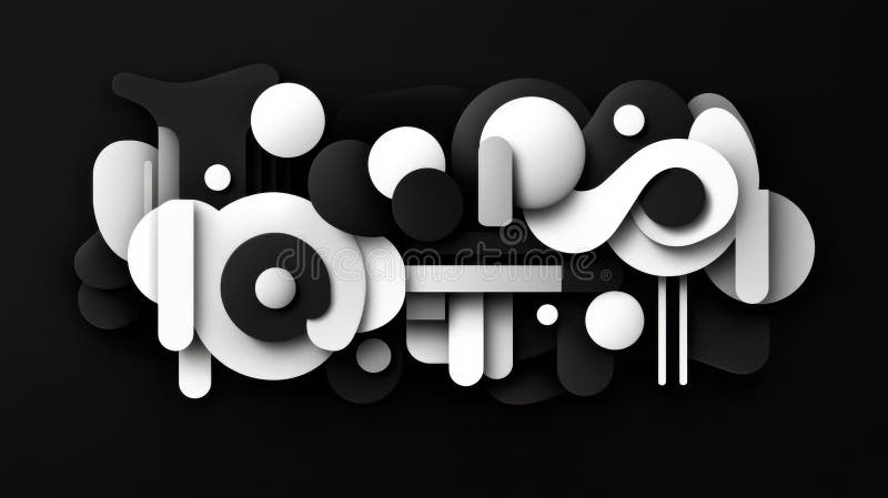 This Vibrant D Artwork Features Bold Geometric Shapes in White on a ...