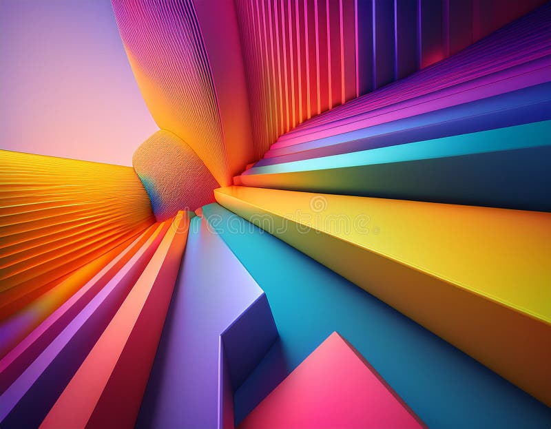 Vibrant 3D Background with Colorful Geometric Shapes and Depth Stock ...