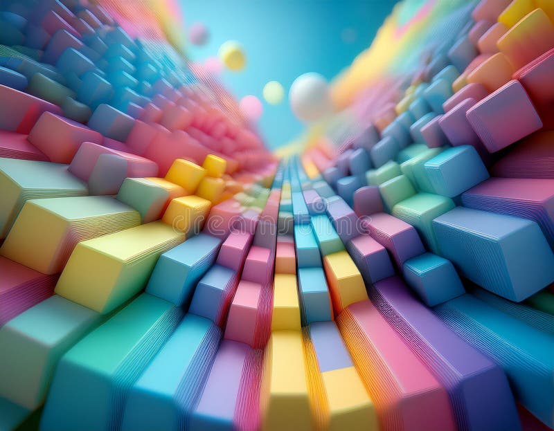 Vibrant 3D Background with Colorful Geometric Shapes and Depth Stock ...