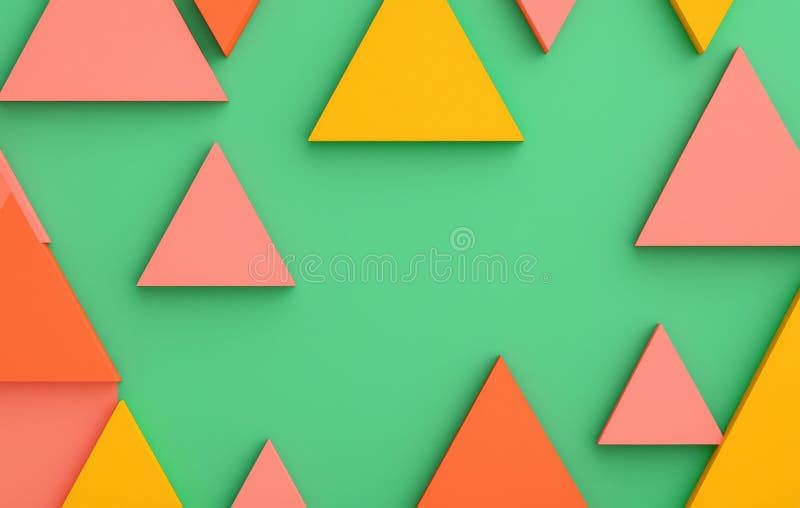 A Vibrant 3D Background with a Geometric Paper Pyramid, Rendered in an ...