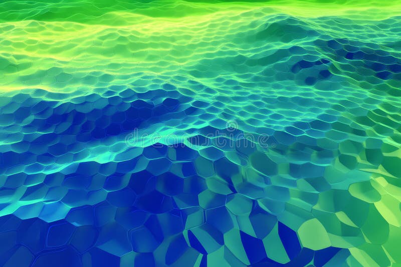 Vibrant 3d Background Hexagons Shifting Color Deep Blue Electric Green ...