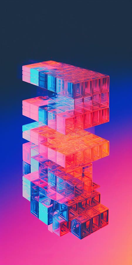 Vibrant 3d Block Letter S Composition with Gradient Hues Stock ...
