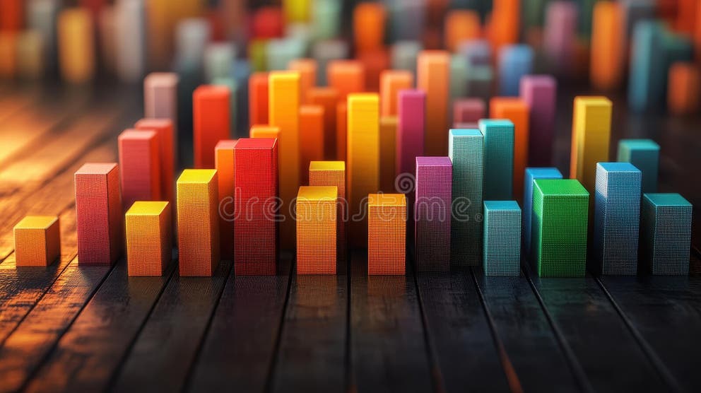 A Vibrant 3D Chart Composed of Colorful Blocks, Symbolizing Innovative ...