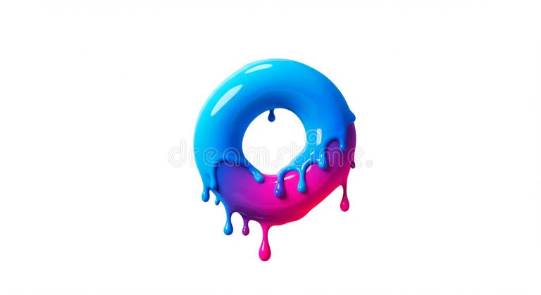 A Vibrant 3D Donut-shaped Object with Smooth, Glossy Texture. the ...