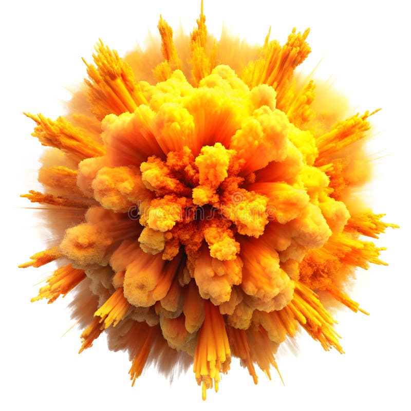 A Vibrant 3D Explosion in Orange and Yellow Bursts Dramatically Against ...