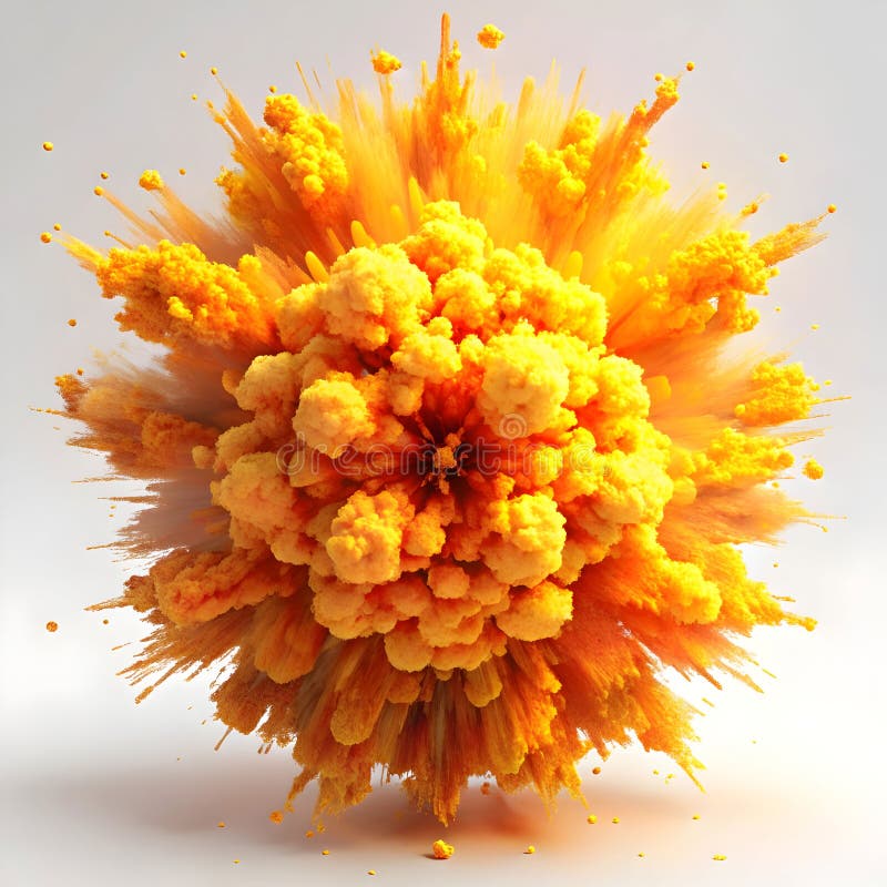 A Vibrant 3D Explosion in Orange and Yellow Bursts Dramatically Against ...