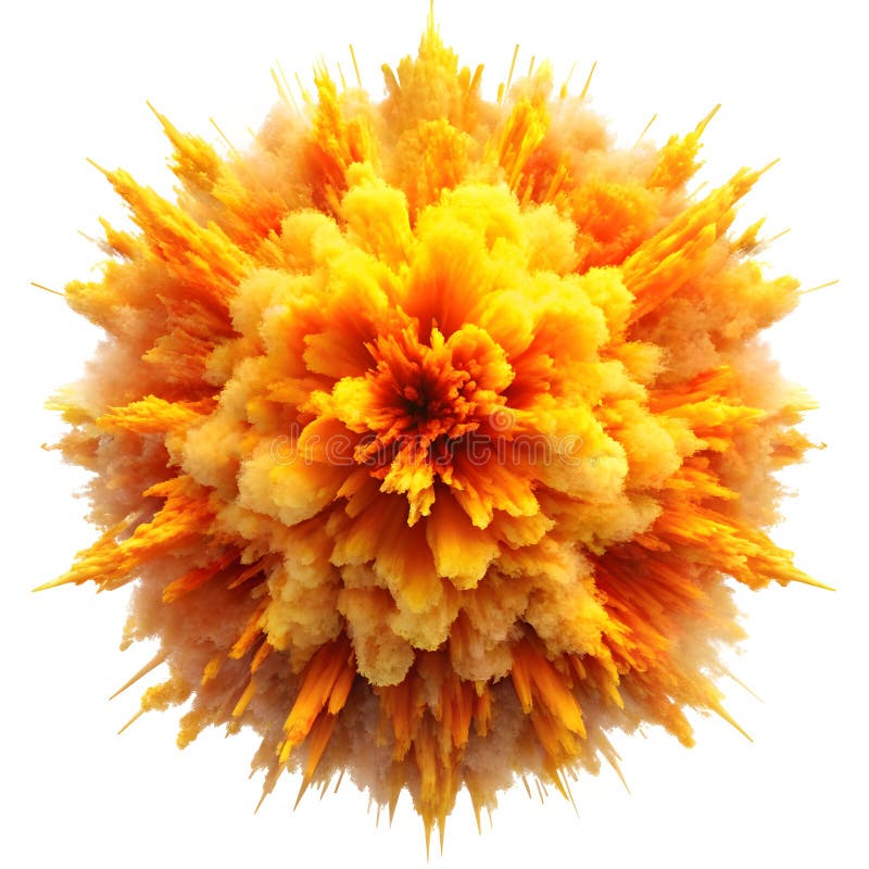 A Vibrant 3D Explosion in Orange and Yellow Bursts Dramatically Against ...