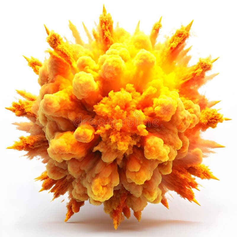 A Vibrant 3D Explosion in Orange and Yellow Bursts Dramatically Against ...