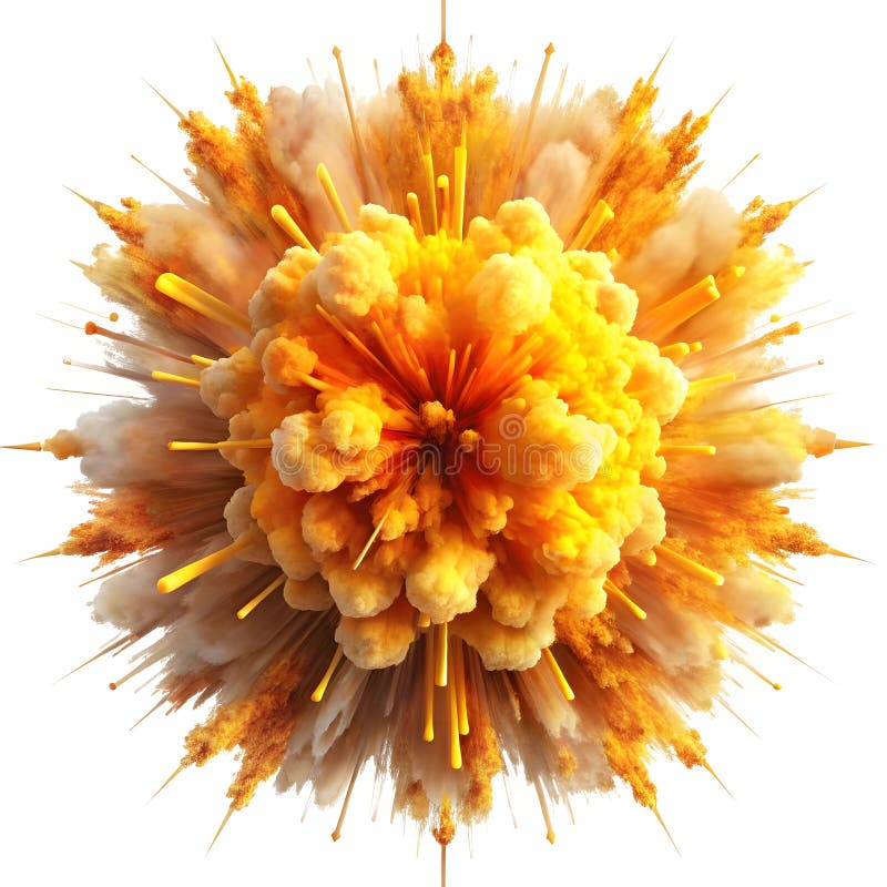 A Vibrant 3D Explosion in Orange and Yellow Bursts Dramatically Against ...
