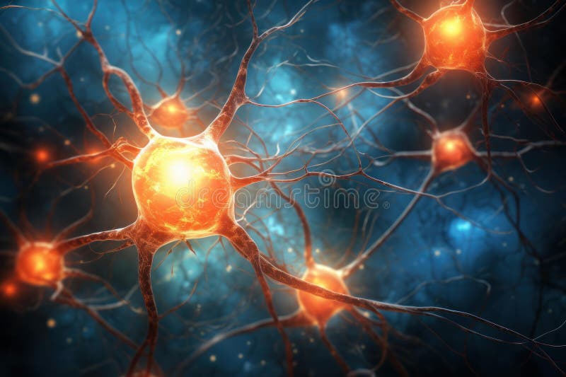 Vibrant 3d Illustration of Interconnected Neurons with Glowing Nodes on ... Vibrant 3d Illustration of Interconnected Neurons with Glowing Nodes on ...
