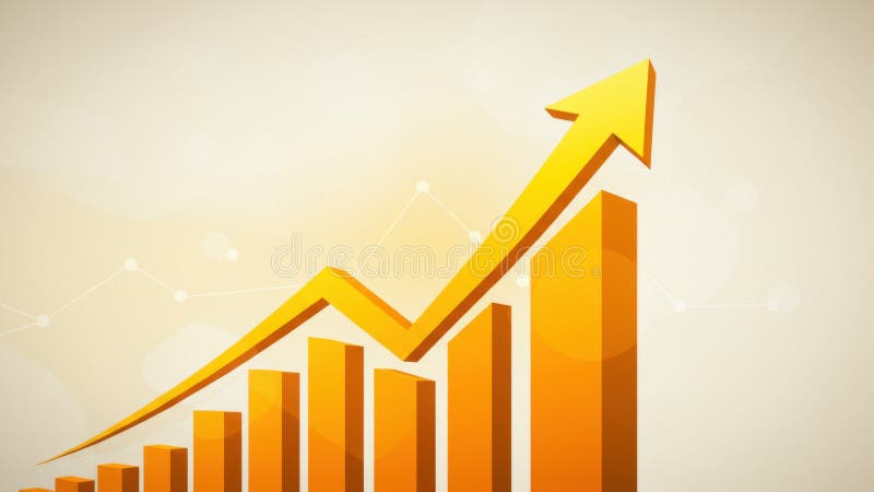Golden Growth Chart stock illustration. Illustration of generated ...