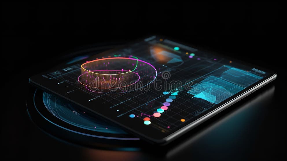 AI Powered Predictive Analytics Visualization Stock Illustration - Illustration of graph ...