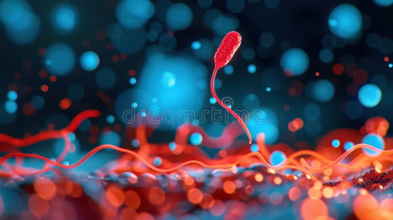 Vibrant D Graphic of a Colorful Sperm Cell Stock Illustration ...
