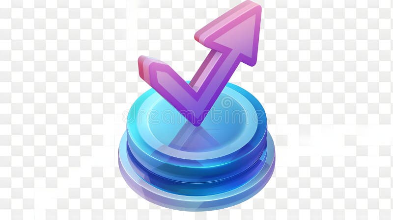 3D Flying Upward Arrow Icon for UI Design Generative AI Stock ...