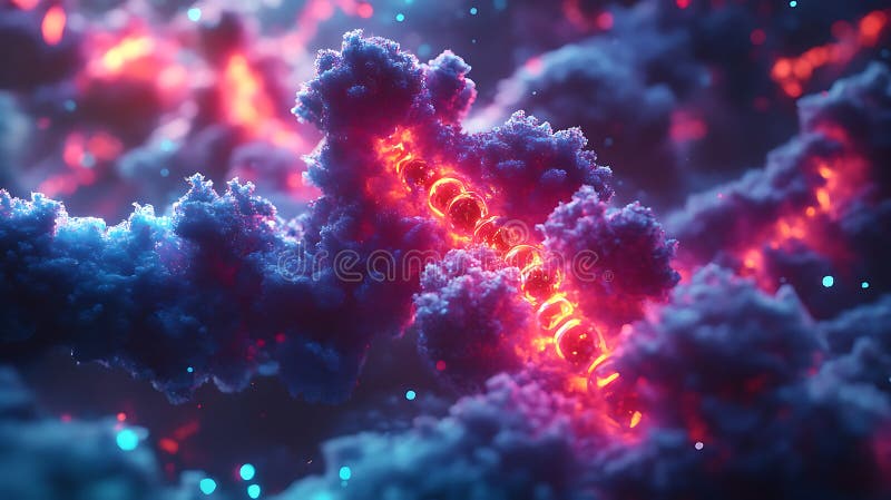 Vibrant 3D Illustration Depicting Enzyme Inhibition, Showcasing ...