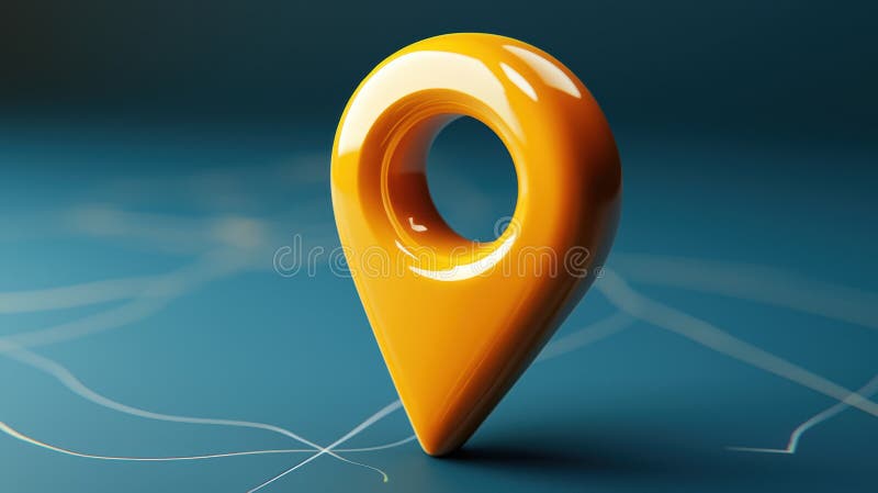 3D Location Marker Icon on a Map Stock Illustration - Illustration of ...