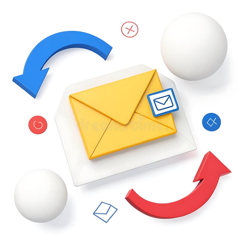 Email Communication Flow, Modern Design Stock Illustration ...