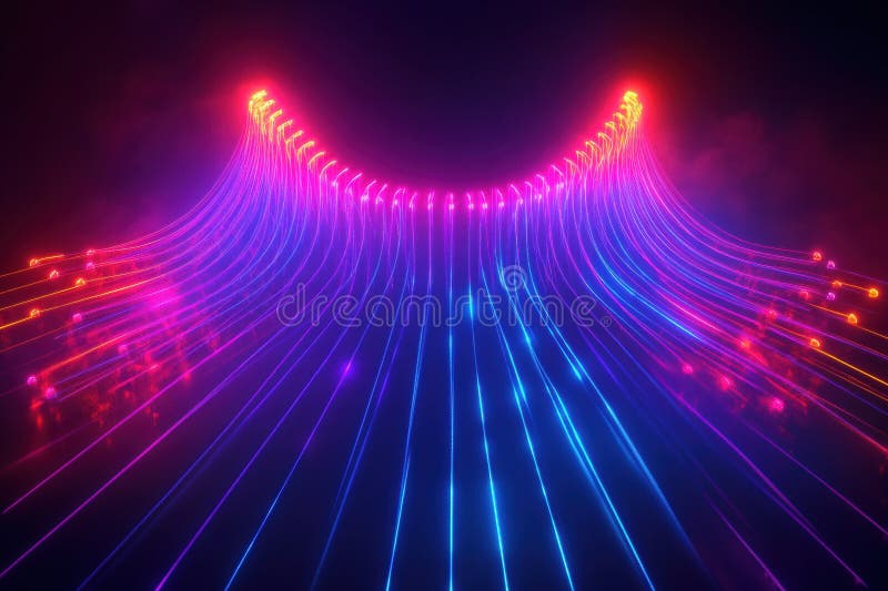 Vibrant 3D Light Patterns Create an Immersive Visual Experience in an ...