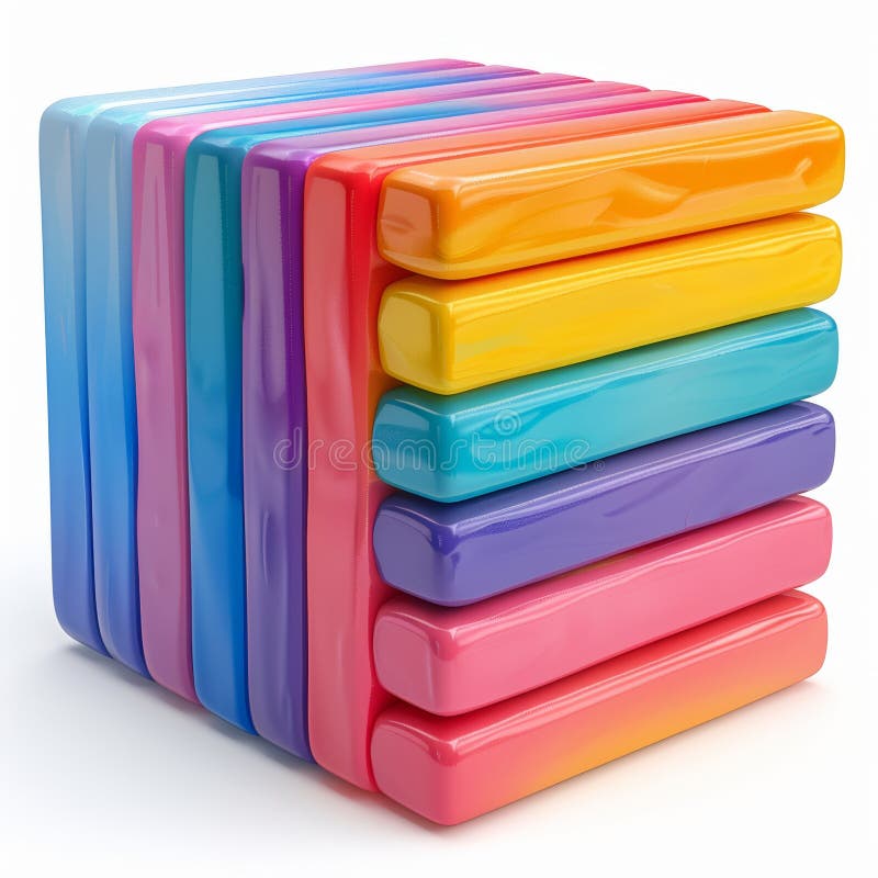 Vibrant 3D Minimal Element Stack with Colorful Gradient Blocks for ...