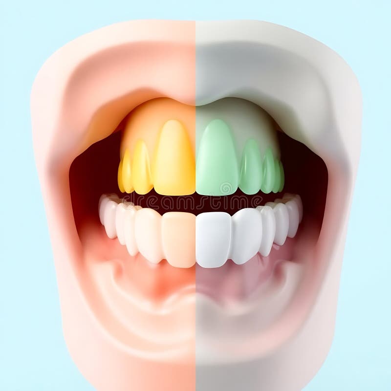 Teeth Whitening Comparison: before and after Visual Aid Stock ...