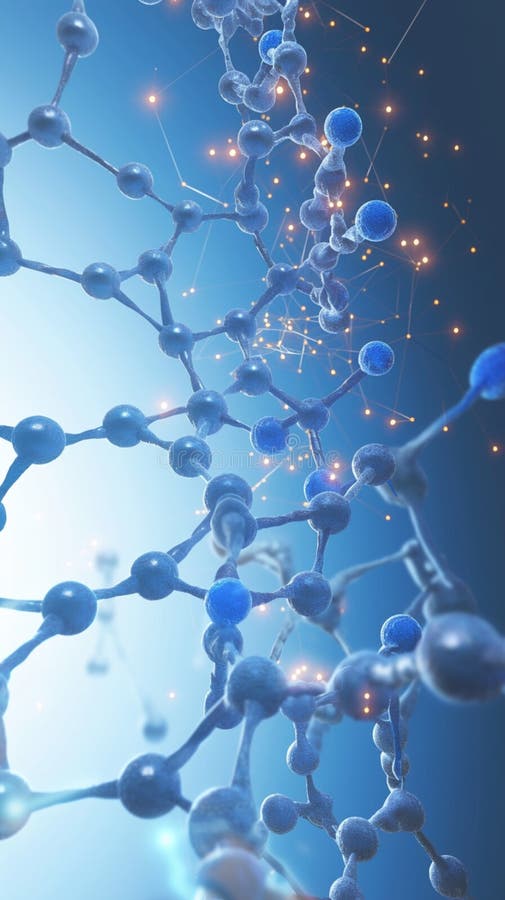 Vibrant 3D Molecule Cell with Chromosomes on a Captivating Blue ...