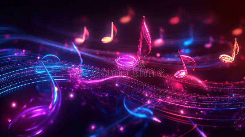 Vibrant 3D Musical Notes Floating in a Colorful Abstract Space with ...