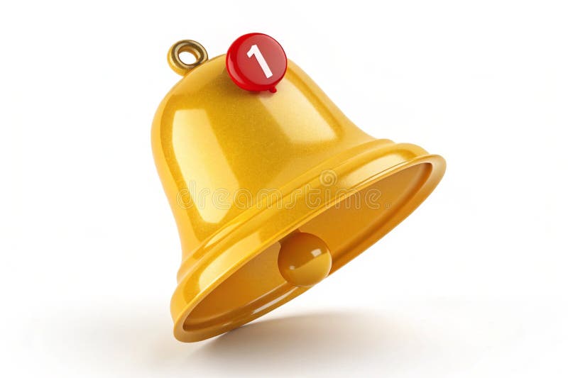 Vibrant 3D Notification Bell Model with a Red Alert Icon, Symbolizing ...