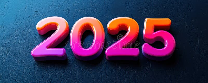 Vibrant 2025 New Year Design Colorful 3d Numbers Background ...