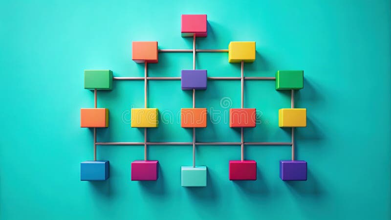 Vibrant 3D Organizational Chart Visualization a Colorful Modern ...