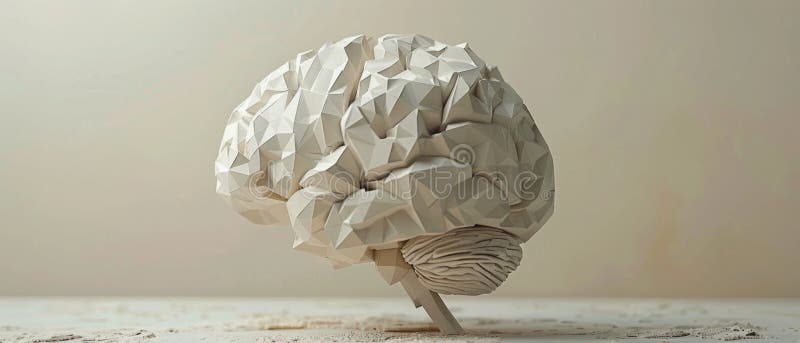Vibrant 3D Paper Brain Symbolizing Intense Thoughts and Brain Activity ...