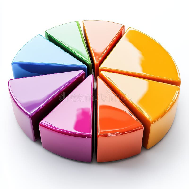 Colorful Pie Chart stock illustration. Illustration of glossy - 339325322