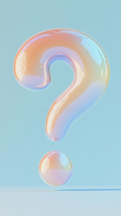 Colorful 3d Question Mark and Bubble on Light Blue Background Stock ...