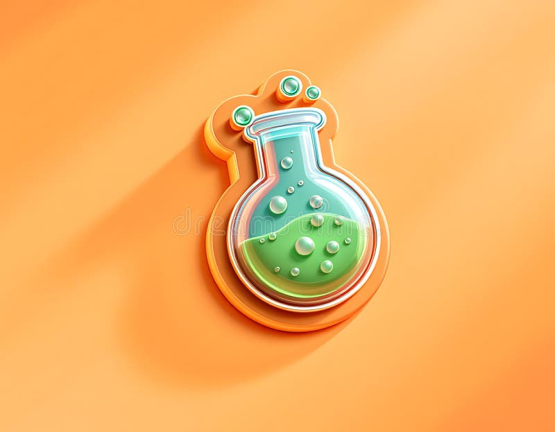Vibrant 3D Render of a Beaker with Bubbling Green Liquid: Science ...