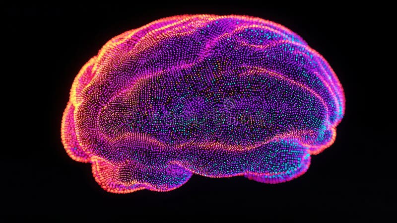 Vibrant 3D Render of a Colorful Brain Model Representing Neural ...